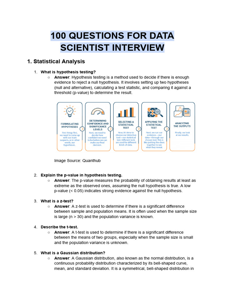 Interview Questions | PDF | Cluster Analysis | Receiver Operating ...
