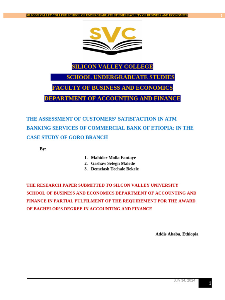 Mahder M Final Paper | PDF | Online Banking | Banks & Banking