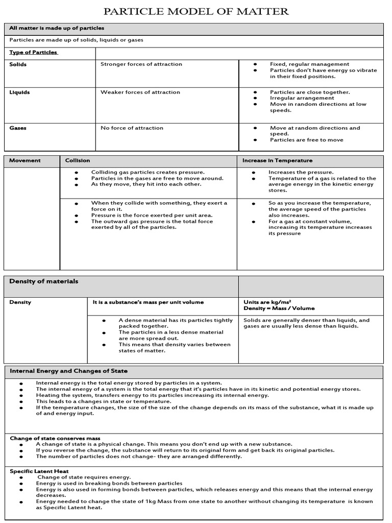 Particle Model of Matter and Atomic Structure | PDF | Radioactive Decay ...