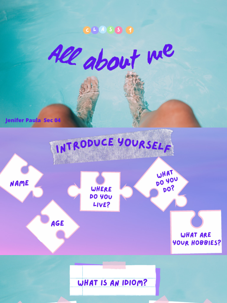 Jenifer Paula- Class 1-All about me | PDF