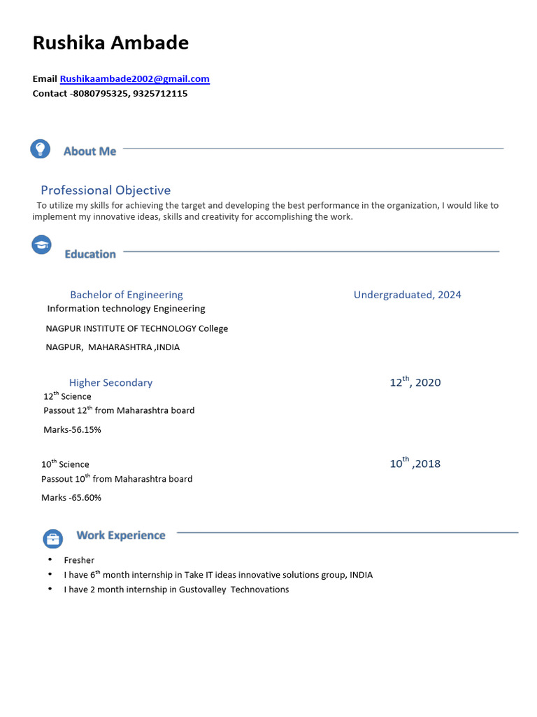 Rushu Resume | PDF