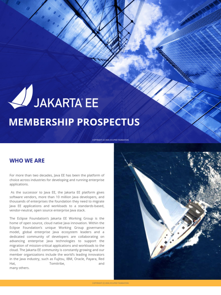 Jakarta Ee Membership Prospectus | PDF | Java (Programming Language) | Eclipse (Software)