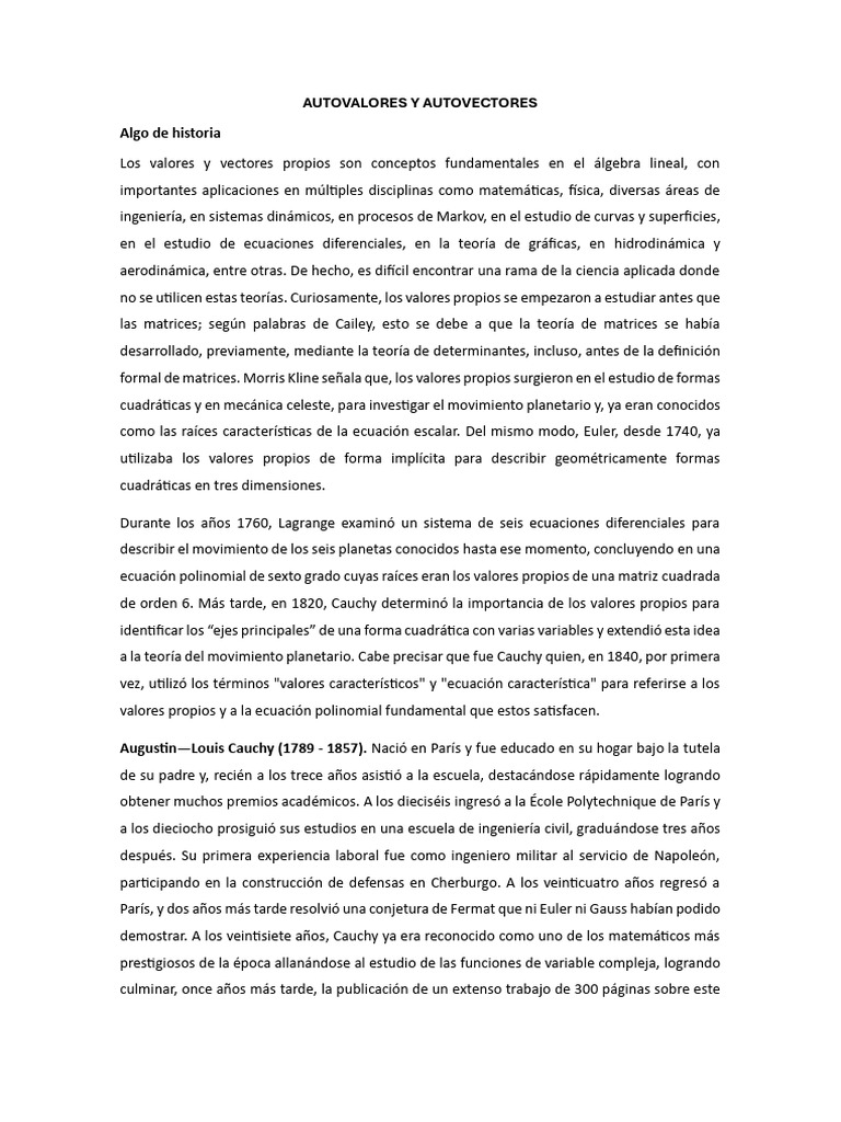 AUTOVALORES, AUTOVECTORES Y DIAGINALIZACIÓN | Descargar gratis PDF ...