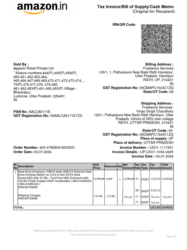 invoice_3 | Download Free PDF | Invoice | Taxation