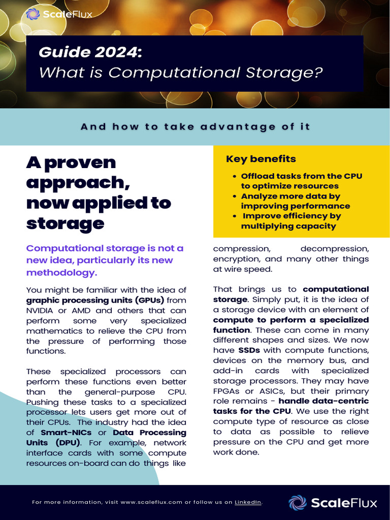 Guide 2024 What Is Computational Storage Scaleflux Pdf Solid State Drive Central