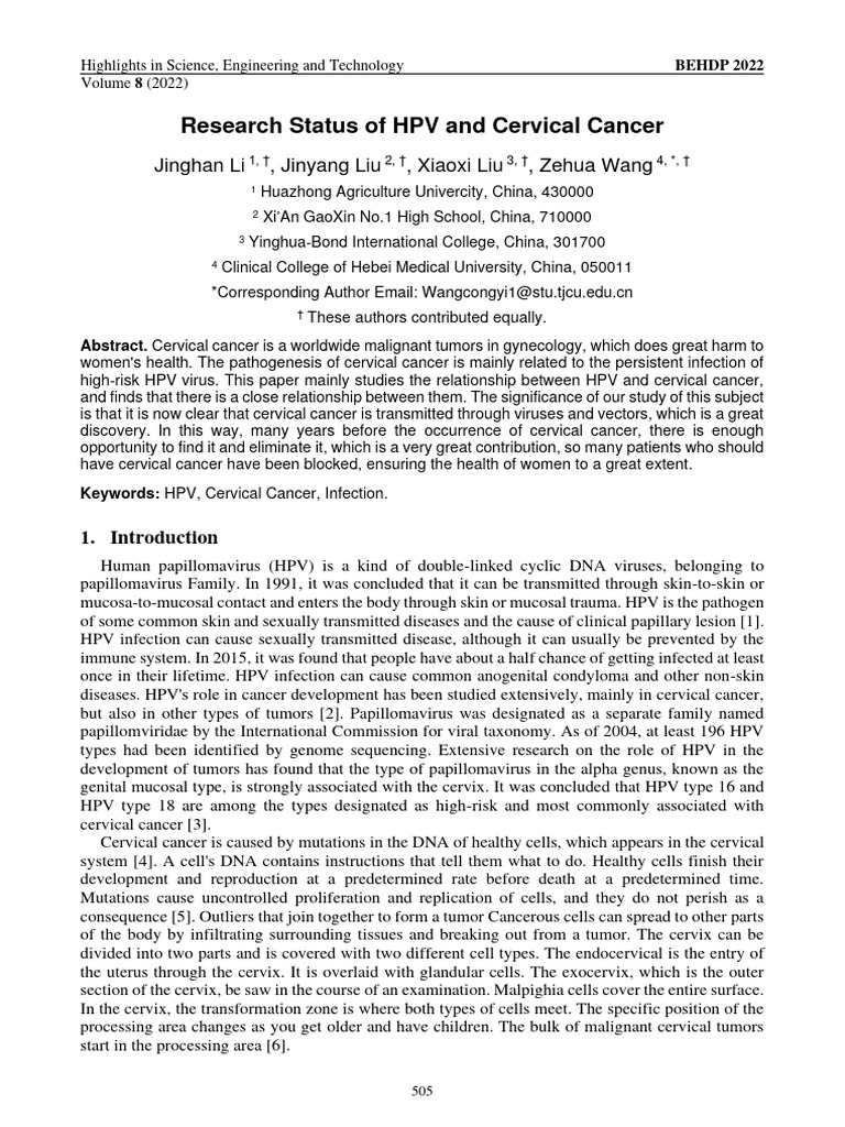 HPV and Cervical Cancer Research Insights | PDF | Cervical Cancer ...
