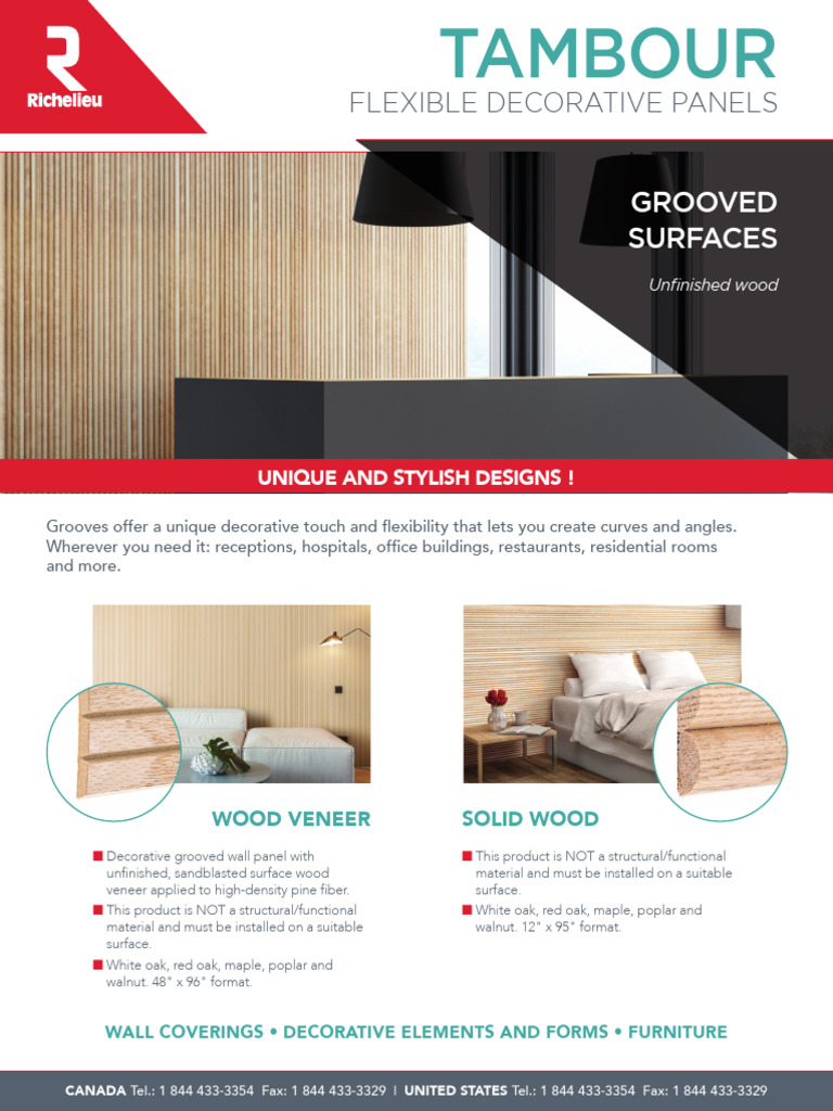 Flexible Decorative Panels: Grooved Surfaces | PDF | Wood