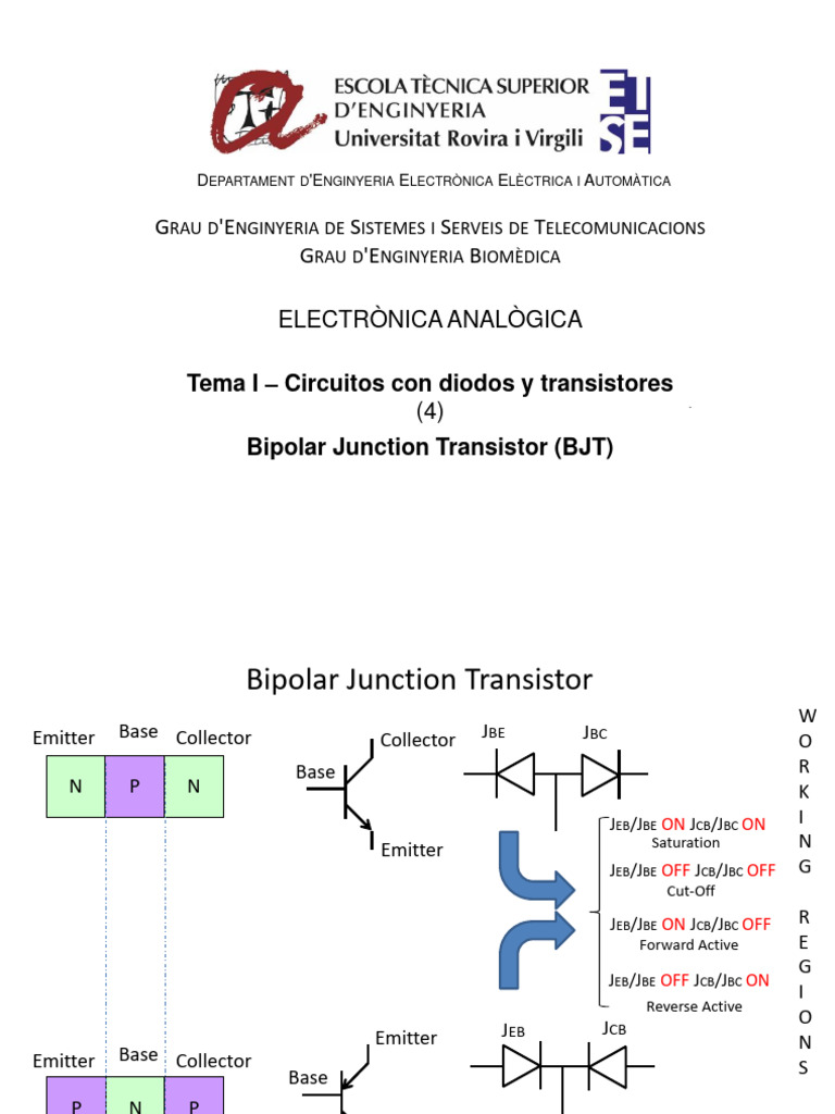 EA Tema I 4 Transistor de Unión Bipolar (BJT) | PDF | Transistor de ...