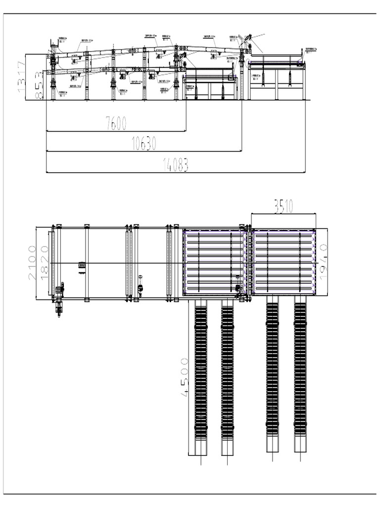 Drawing of 1800 Automatic Double Layer Stacker Machine-Model | PDF