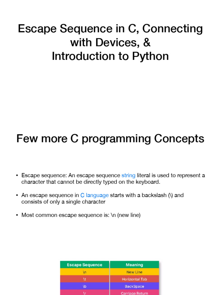 Escape Sequence-Connecting With Devices | PDF | Object Oriented Programming | Class (Computer ...