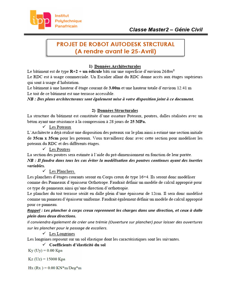 Projet Robot Rsa-M2gc | PDF | Ingénierie des structures | Ingénierie civile