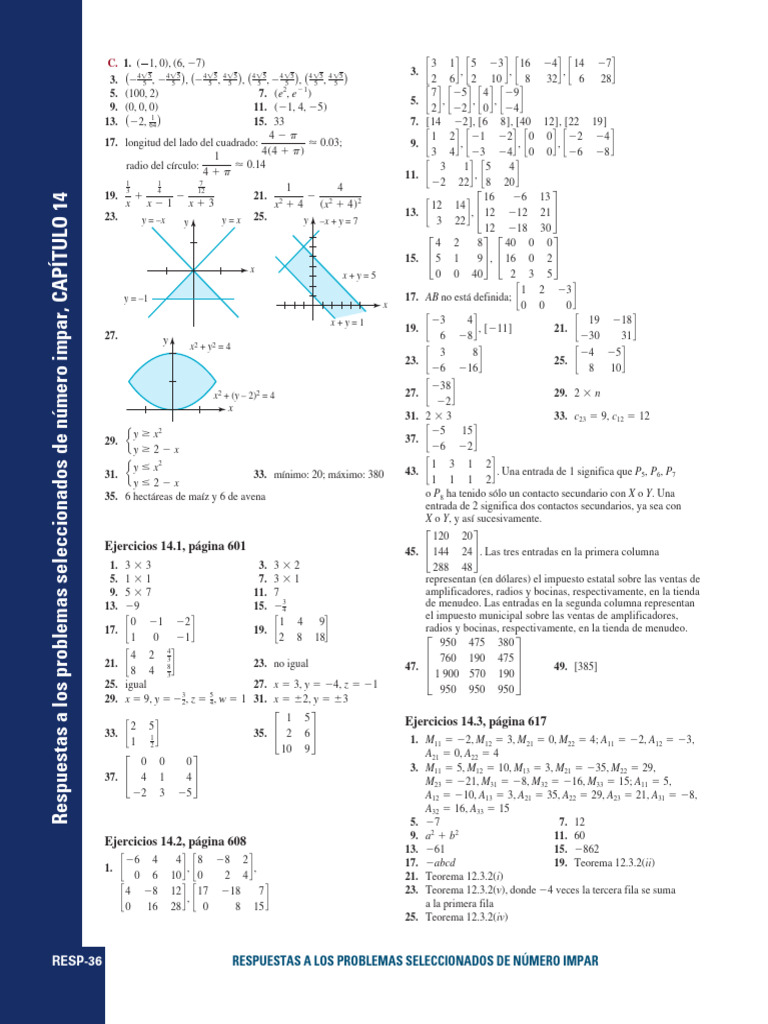 Answer Key Matrices | PDF