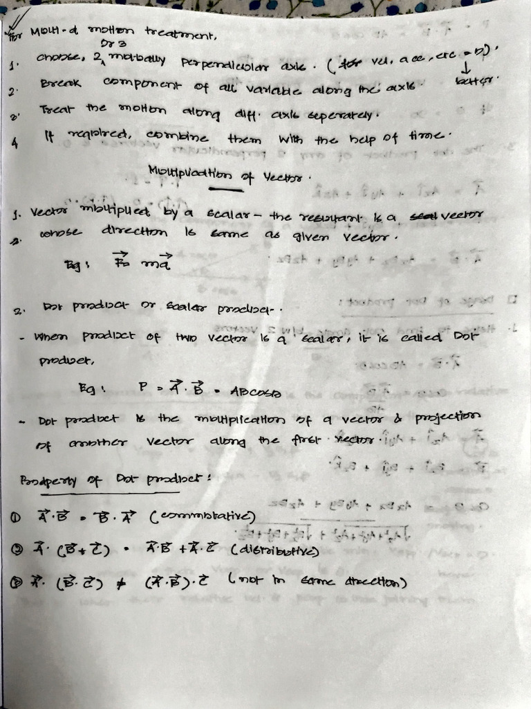 Vector Calculations and Properties | PDF