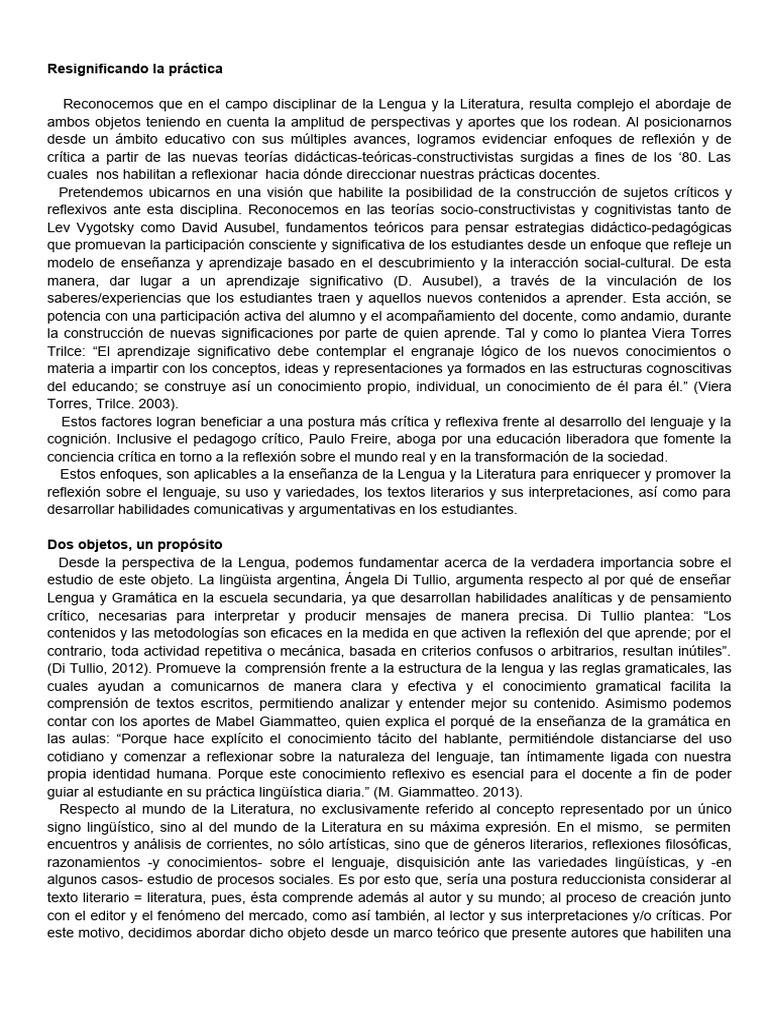 Planif Resum | PDF | Lingüística | Aprendizaje