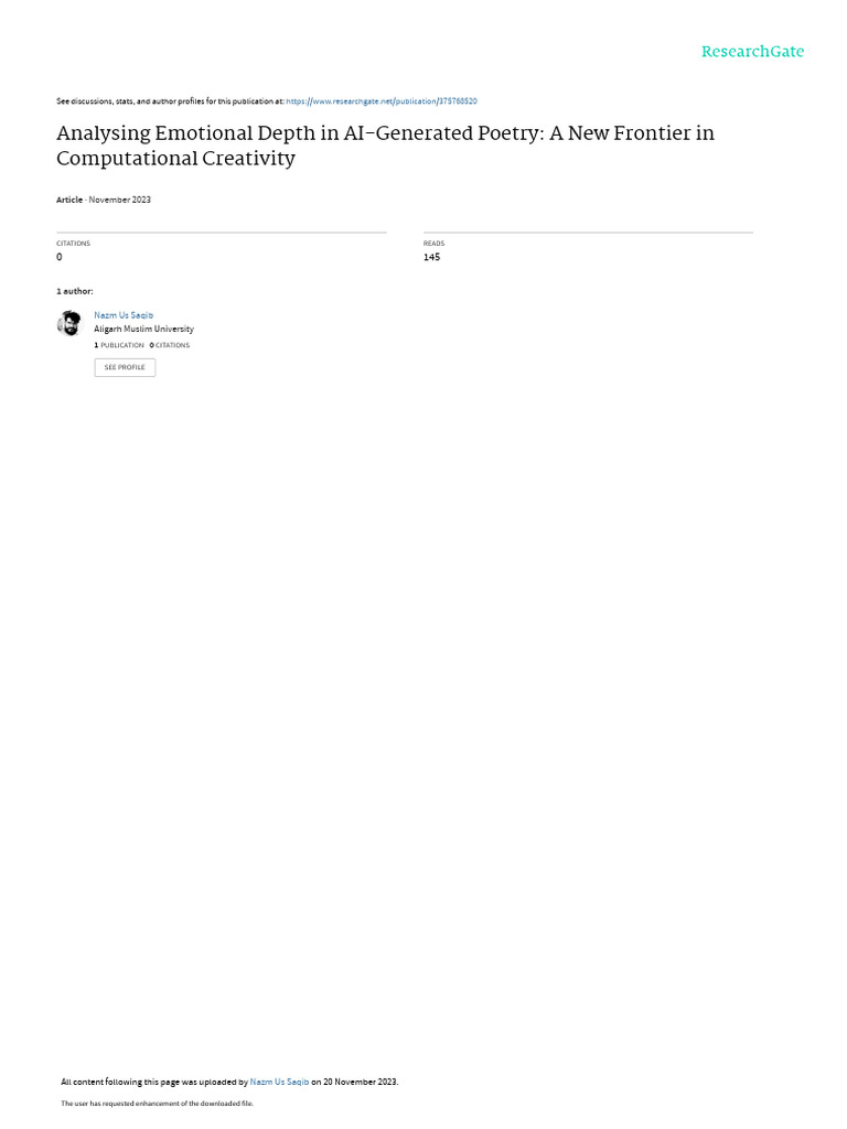 Emotional Depth in Chat GPT | PDF | Artificial Intelligence ...