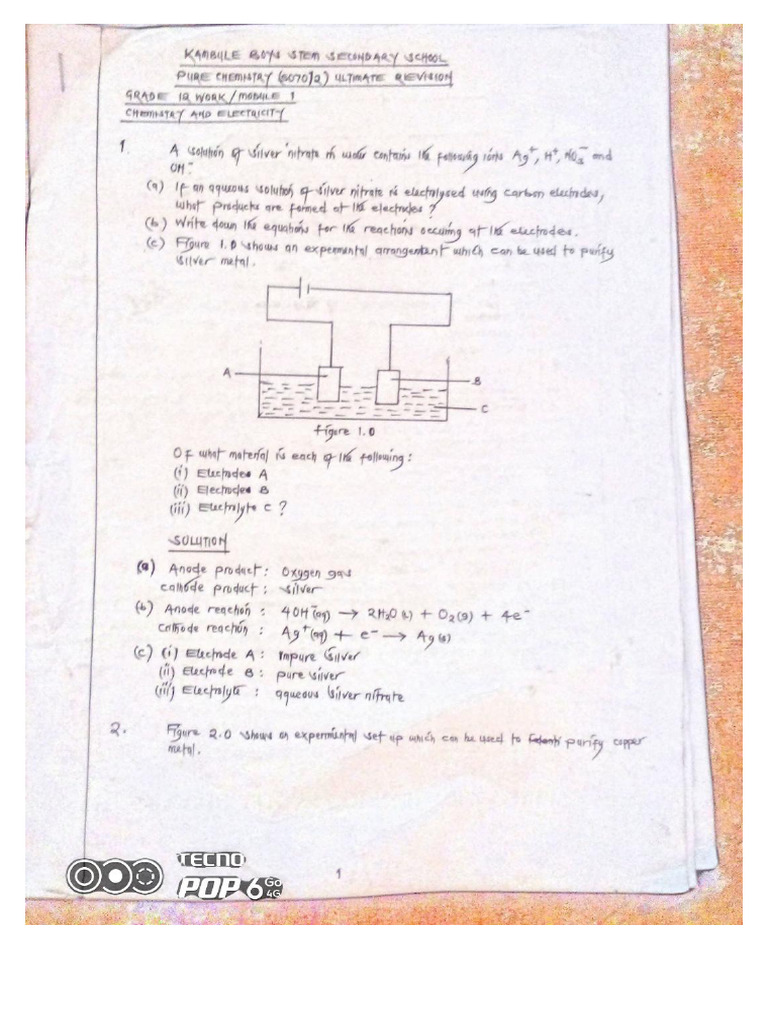 Chemistry Module 4 Electrolysis | PDF