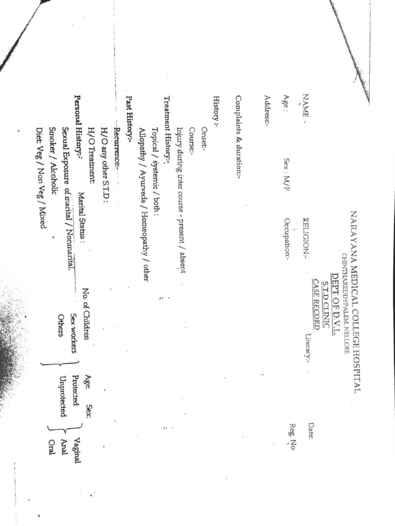 STD Case Proforma | PDF