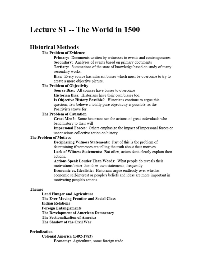 Lecture S1 - The World in 1500 | PDF | Inca Empire | Africa