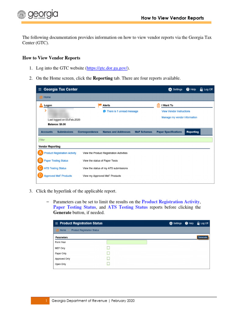 How To View Vendor Reports | PDF