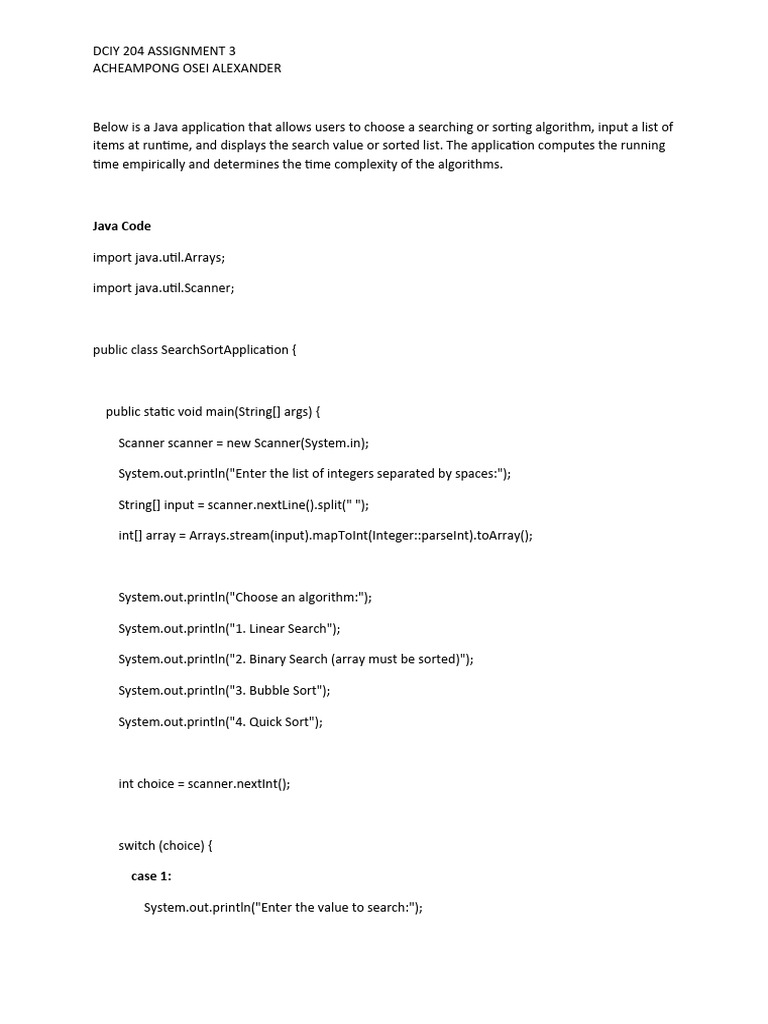 Assignment 3 Dcit 204 Group | PDF | Time Complexity | Applied Mathematics