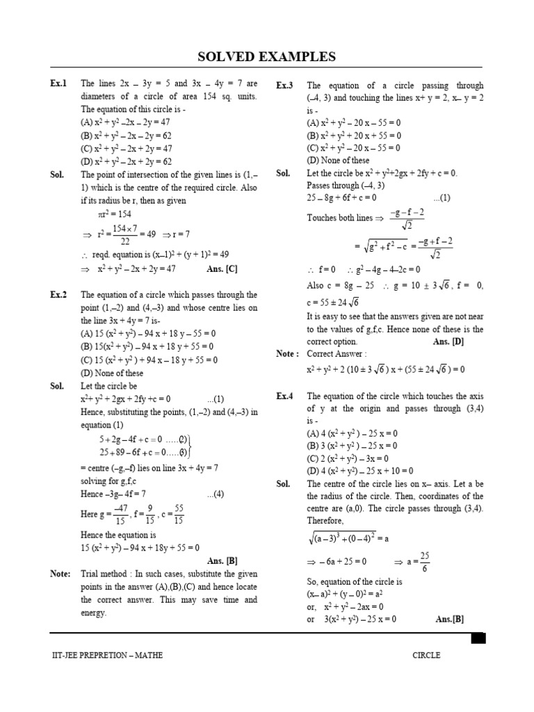 Circle Example | PDF | Circle | Elementary Geometry