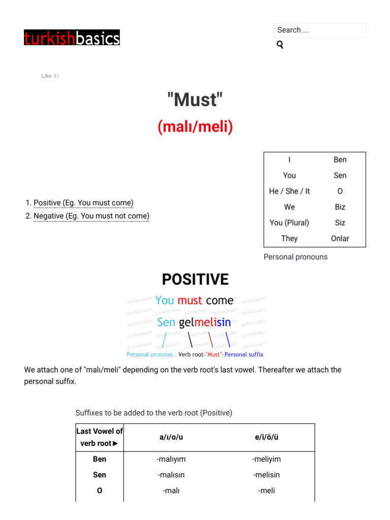 Saying - Must - in Turkish - Turkish Basics | PDF Saying - Must - in Turkish - Turkish Basics | PDF