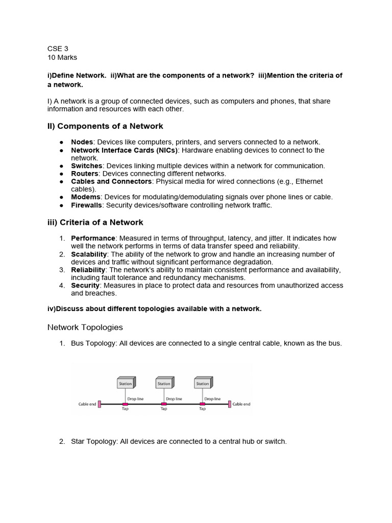 CSE 3 10 Marks | PDF | Computer Network | I Pv6