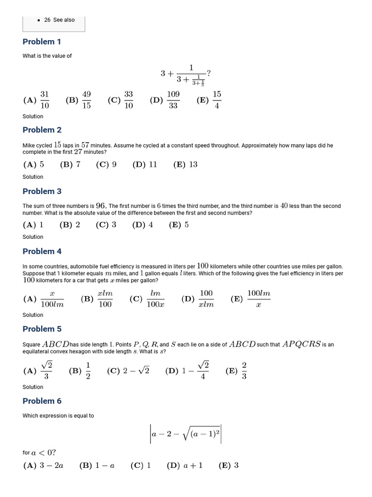 Problem 1 | PDF | Numbers | Area