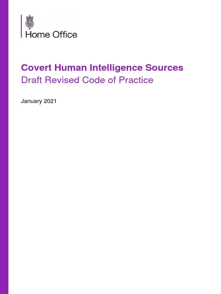 Covert Human Intelligence Sources Draft Revised Code of Practice FINAL ...