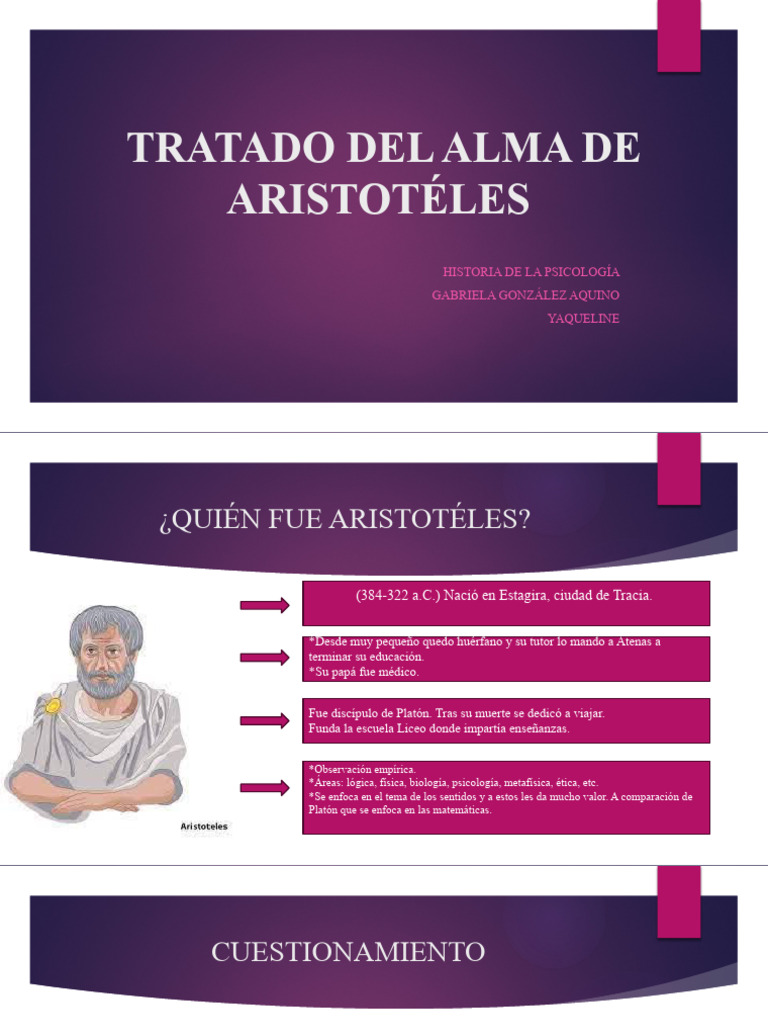 Tratado Del Alma de Aristotéles | PDF | Alma | Aristóteles