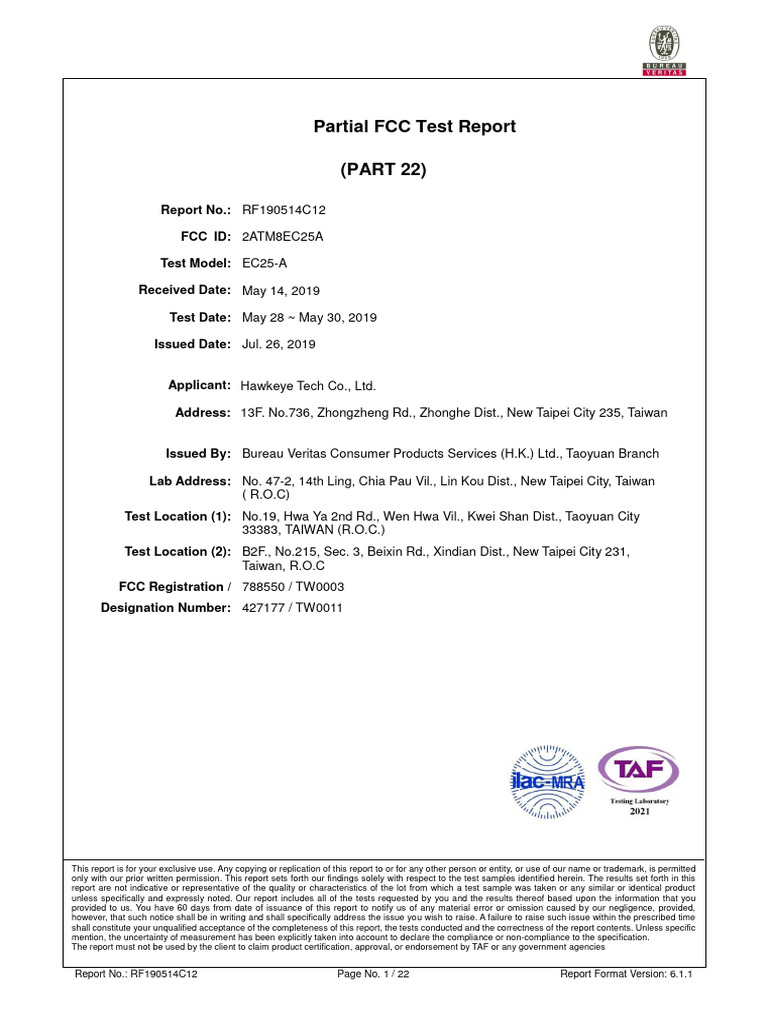 EC25A RF Test Report 22 4446451 | PDF | Antenna (Radio ...