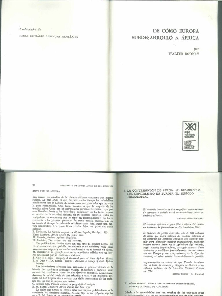 Walter Rodney - de Co Mo Europa Subdesar | PDF