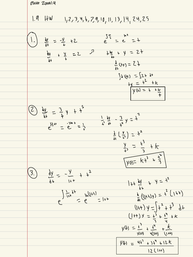 1.9 HW Diff Eq | PDF