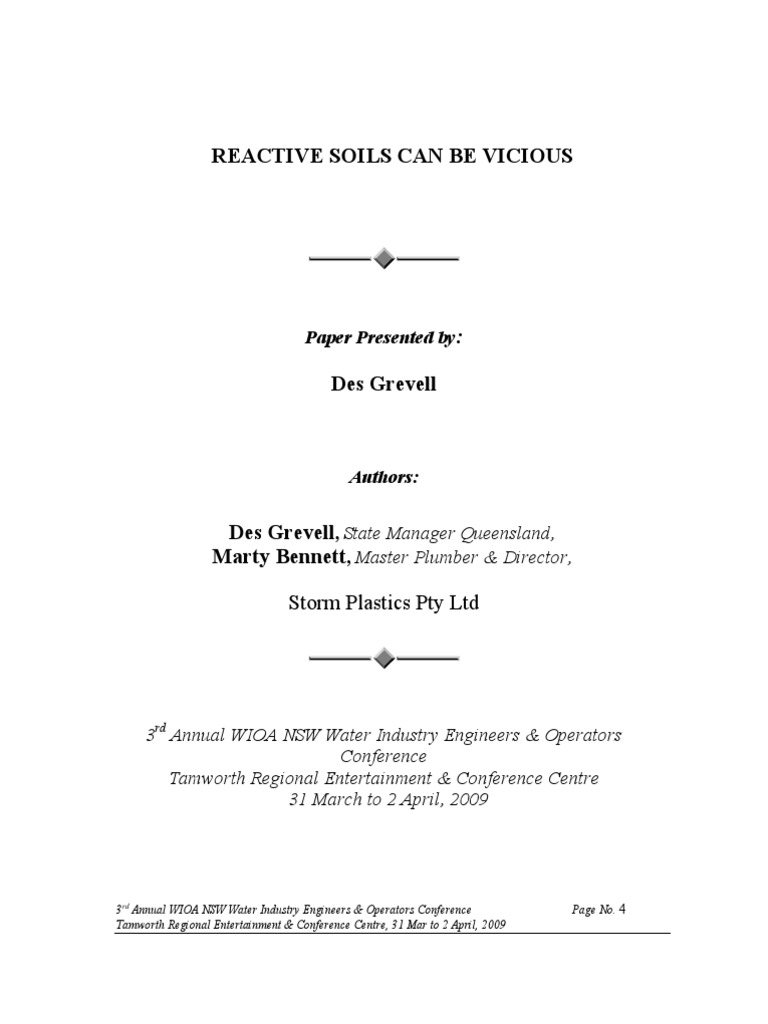 Reactive Soils Can Be Vicious: Paper Presented by | PDF | Drainage | Soil