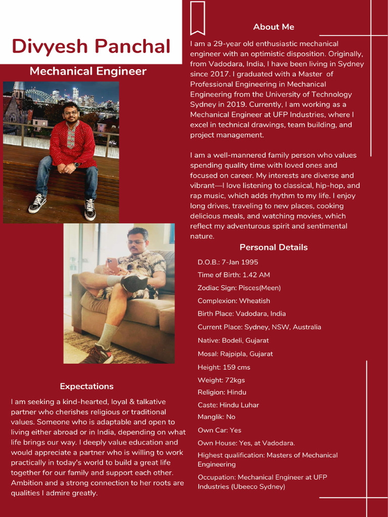 Divyesh Bio Data | PDF