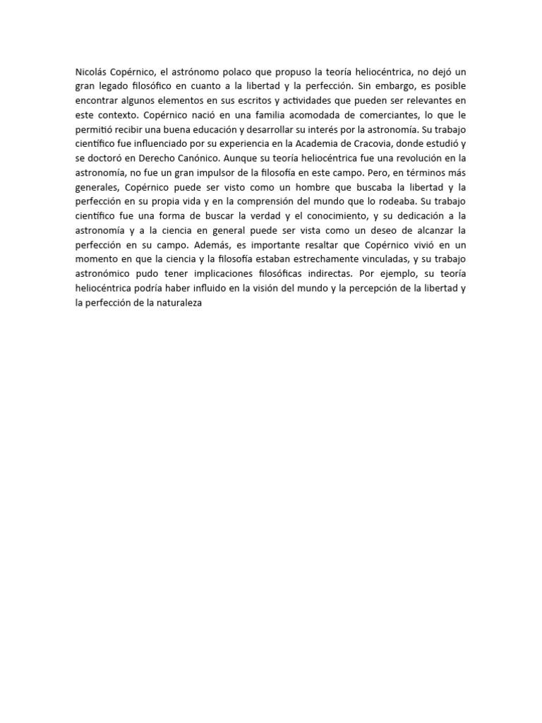 Copérnico: Teoría Heliocéntrica y Filosofía | PDF | Ciencias sociales
