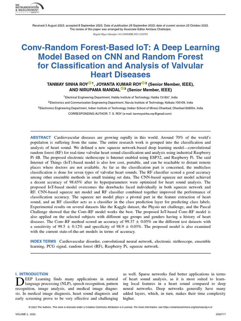 Conv-Random Forest-Based IoT A Deep Learning Model Based On CNN and Random Forest For ...