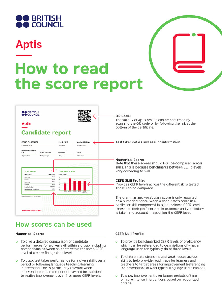 BC Aptis Score Report 2023 | PDF | Vocabulary | Language Education