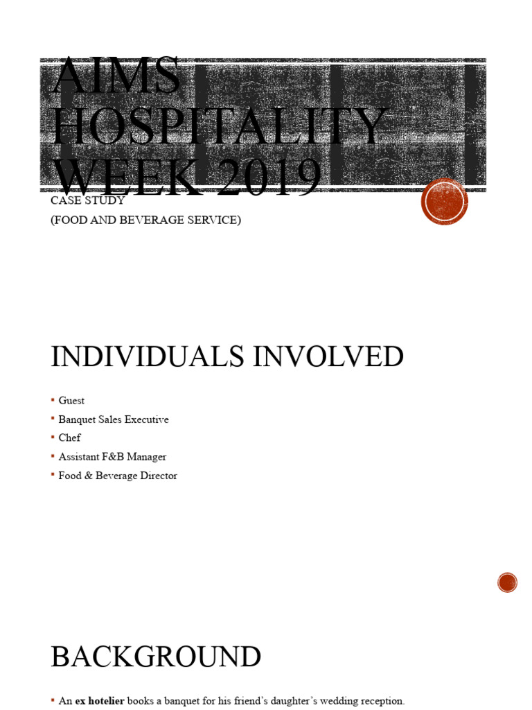 AIMS Hospitality Week 2019 | PDF | Menu | Waiting Staff