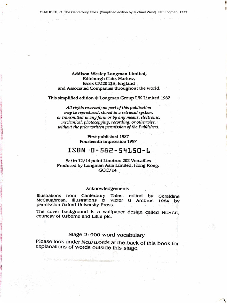 Logman Classics The Canterbury Tales | PDF