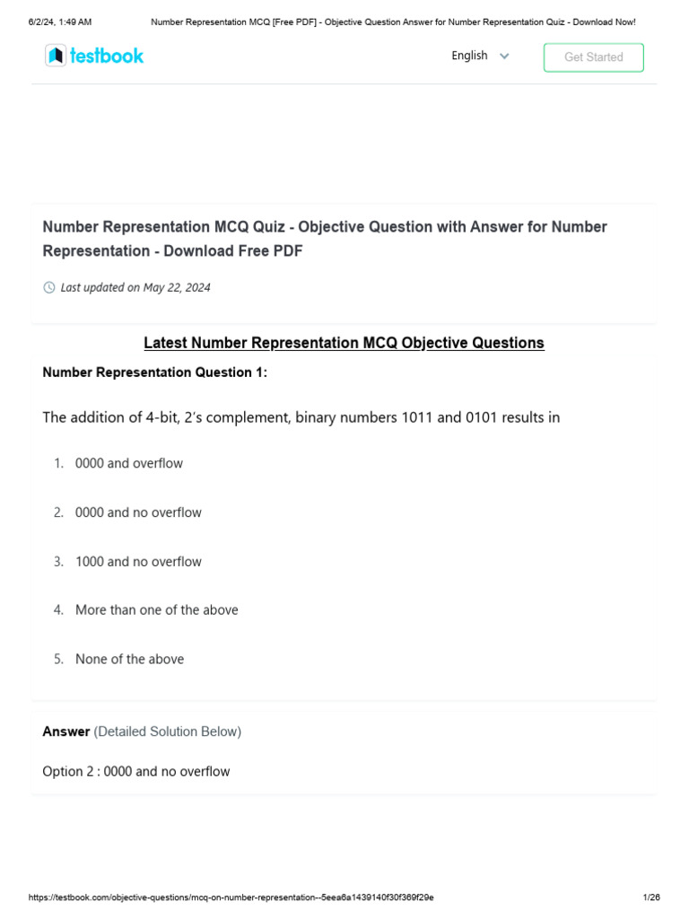 Number Representation MCQ (Free PDF) - Objective Question Answer For Number Representation Quiz ...