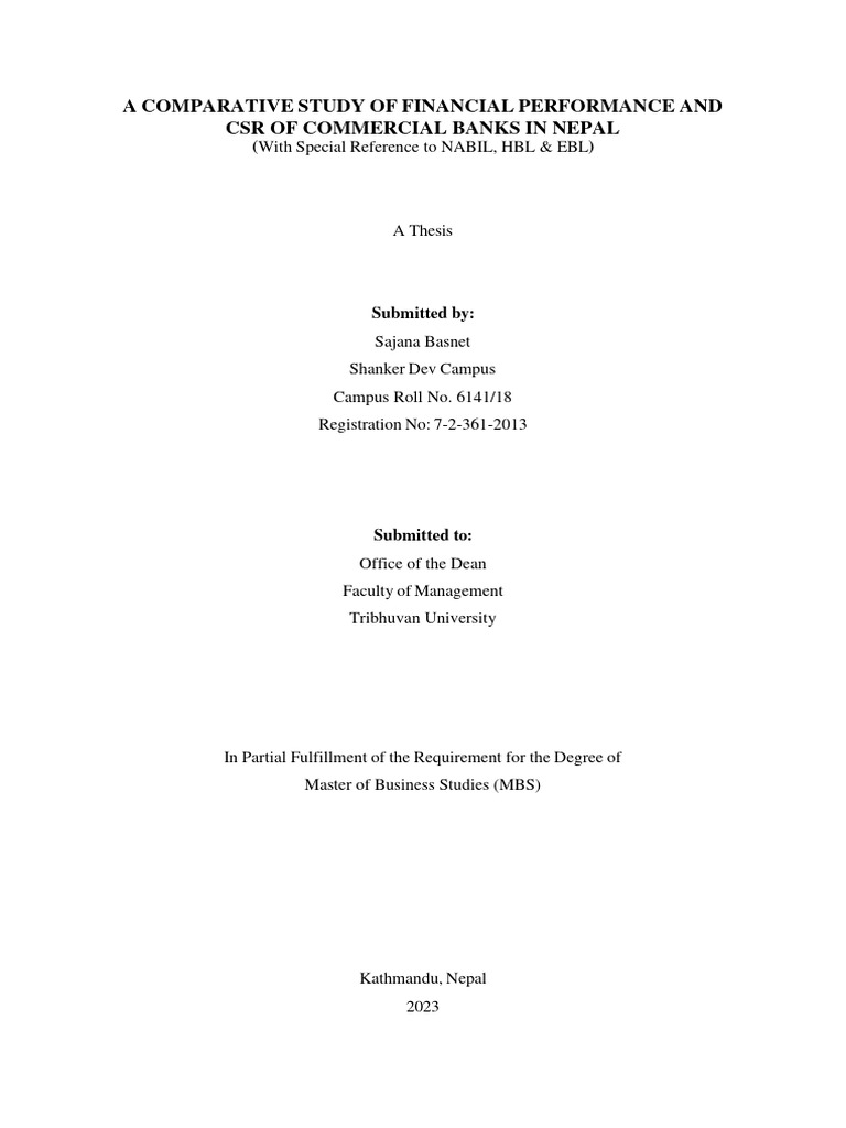 Comparative Financial Analysis of Commercial Bank | PDF | Banks ...