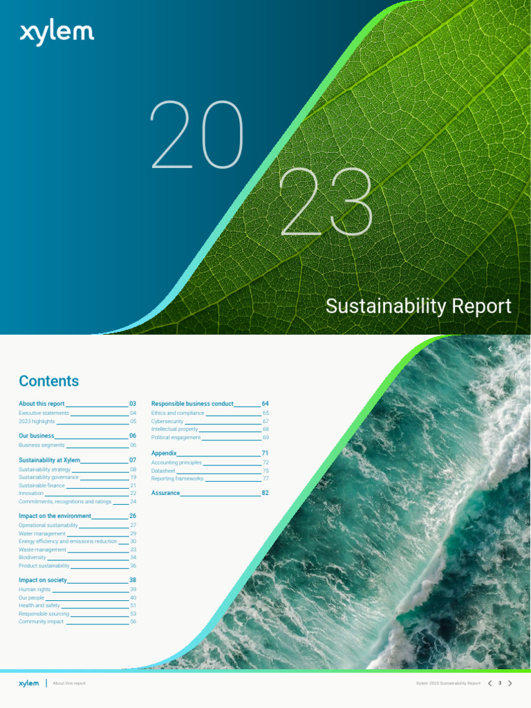 Xylem 2023 Sustainability Report | Download Free PDF | Sustainability | Wash