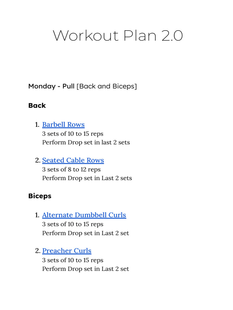 Workout Plan 2.0 | PDF | Weight Training | Strength Training