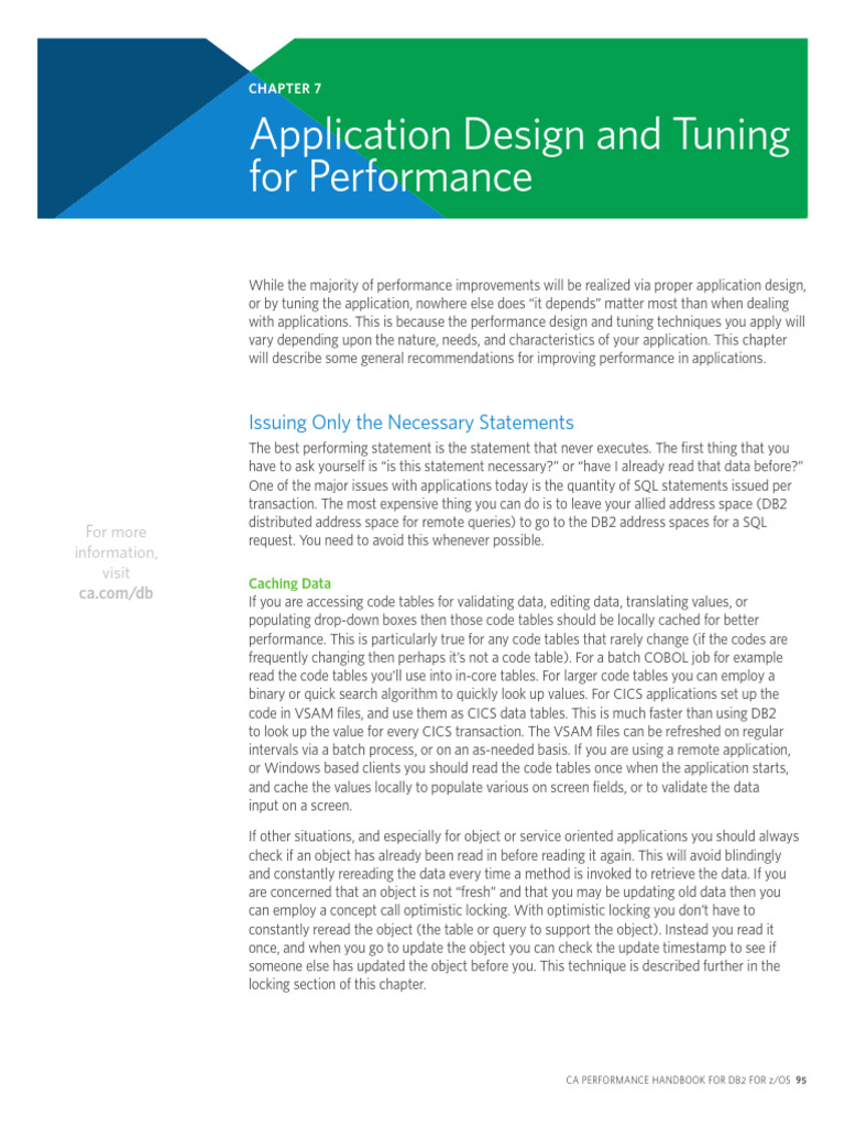 +1. CA Performance Handbook For DB2 For zOS - CHAPTER 7 - Application ... +1. CA Performance Handbook For DB2 For zOS - CHAPTER 7 - Application ...