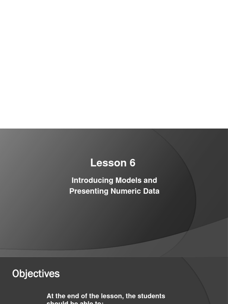 Models and Presenting Numeric Data | PDF | Spreadsheet | Applied ...