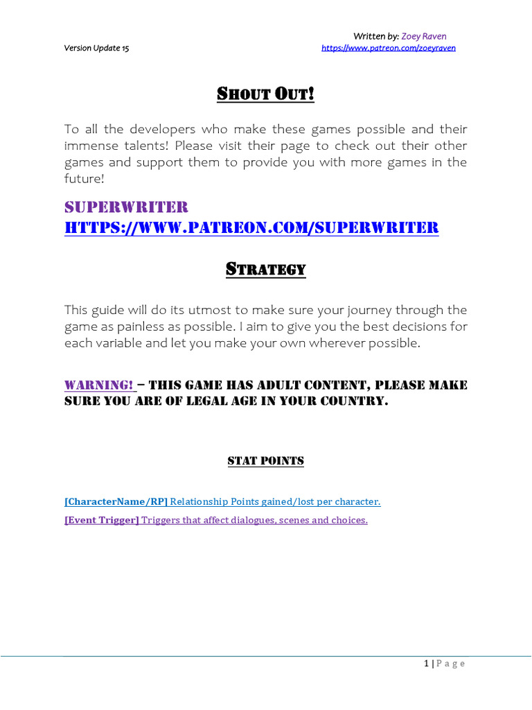 Secret Summer v0.15 Walkthrough | PDF