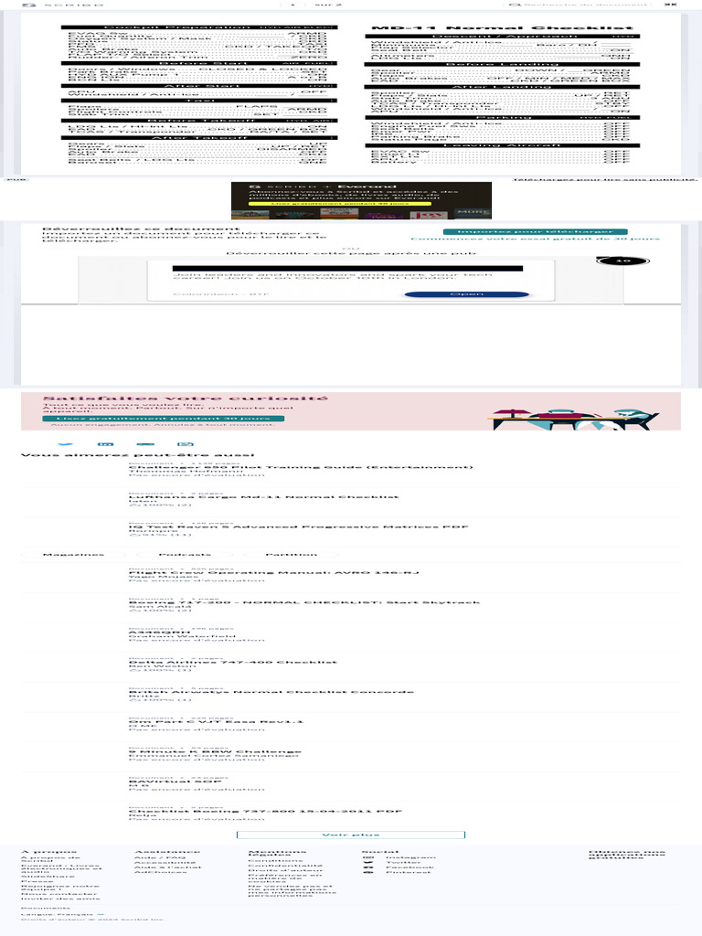 Md 11 Normal Checklist 1 1 Télécharger Gratuitement Pdf Flap