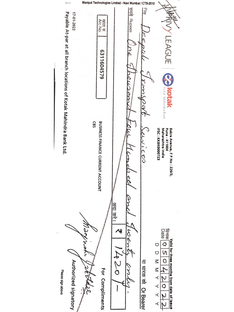 Cancelled Cheque | PDF