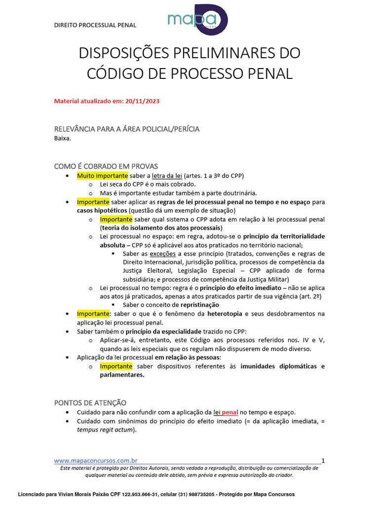 Codigo de Processo Penal | PDF | Direito Processual | Direitos Autorais